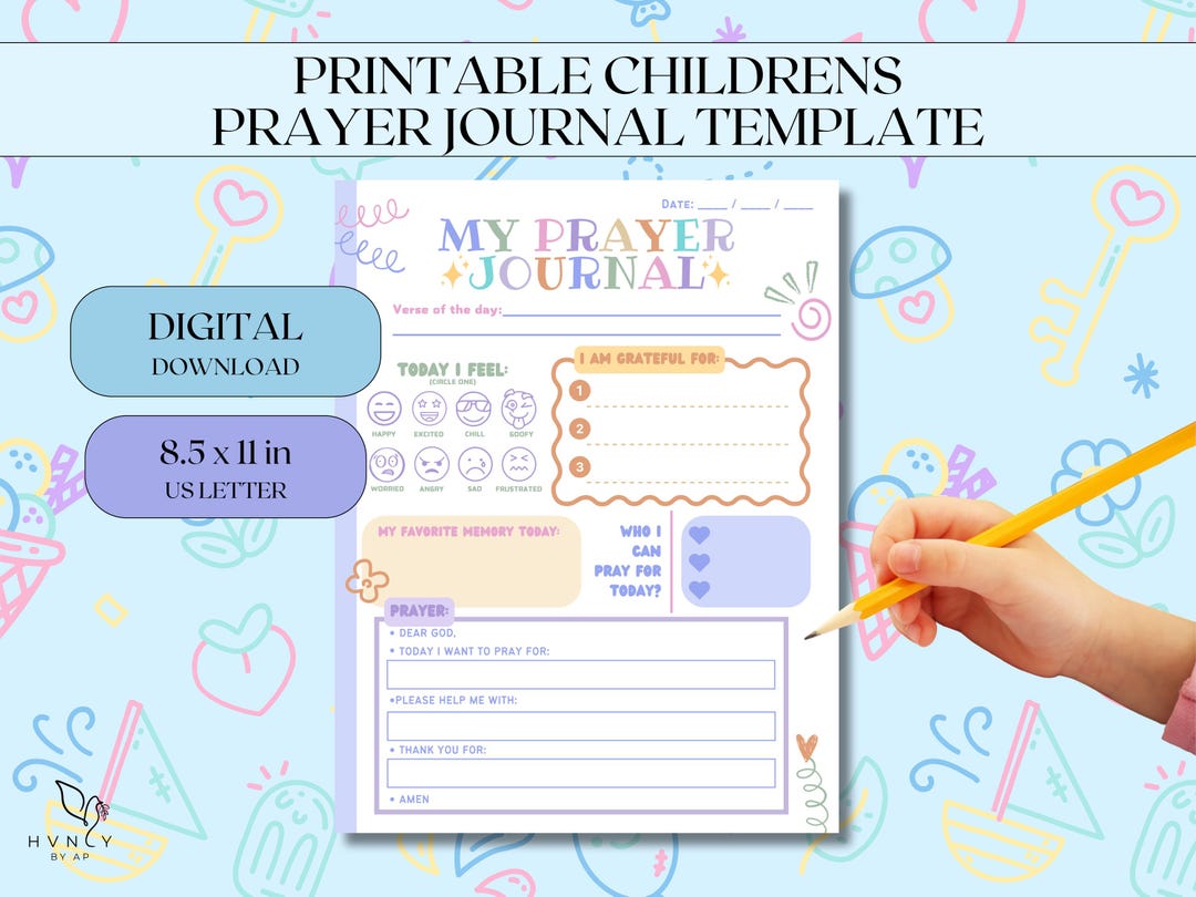 Printable Children's Prayer Journal Template (digital Download) - Etsy