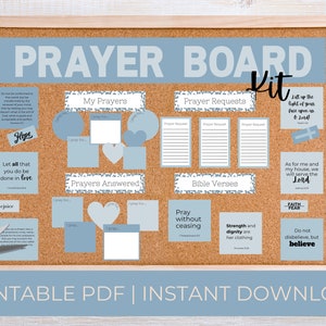 Blue Floral Prayer Board Kit | Christian Prayer Wall Collage ...