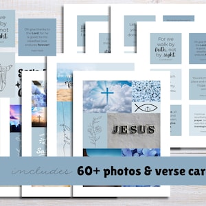 Blue Floral Prayer Board Kit | Christian Prayer Wall Collage ...