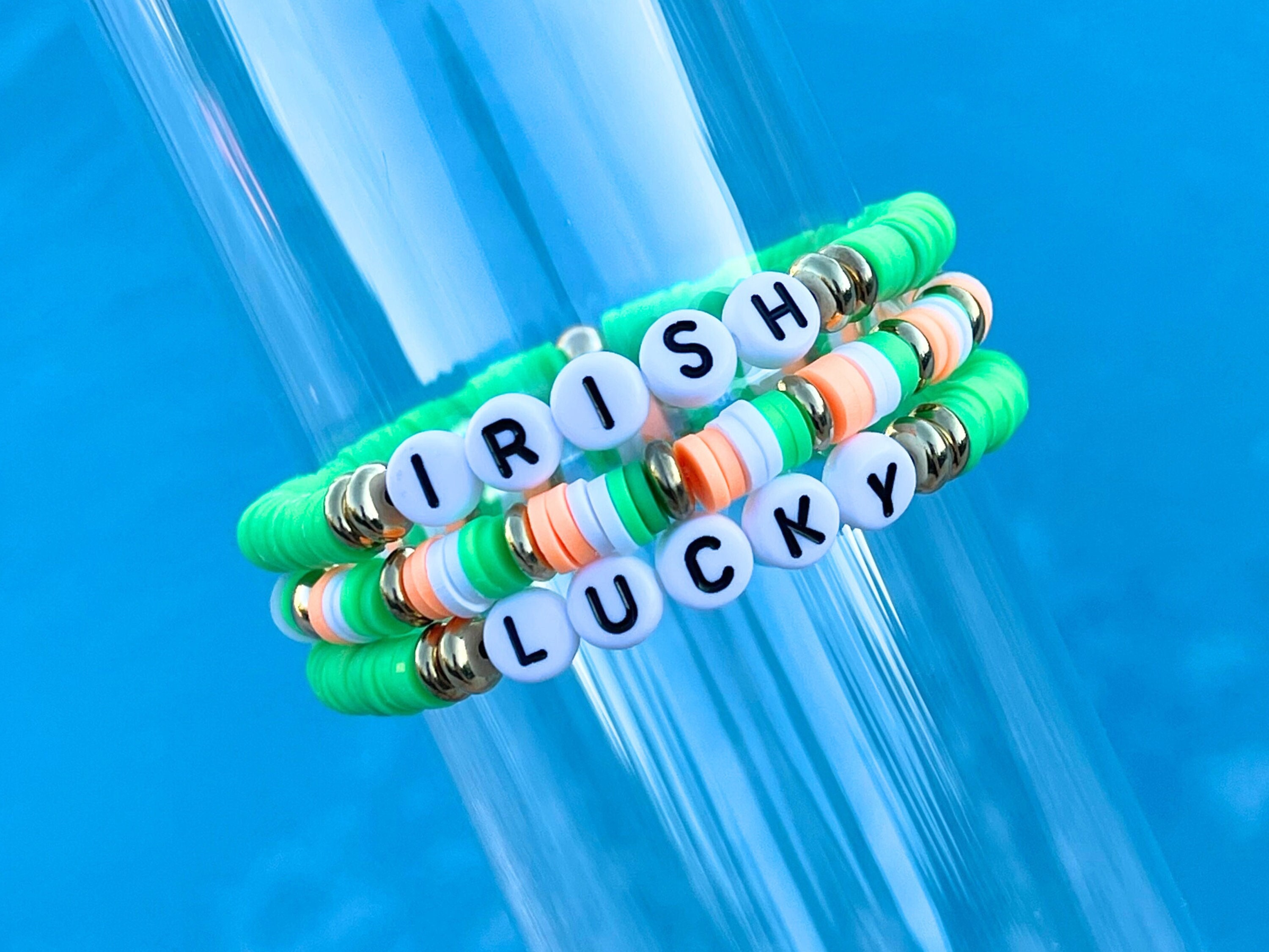 St. Patricks Day Clay Bead Bracelets | Custom Irish Clay Bracelet ...