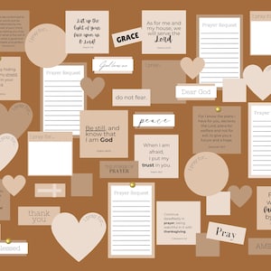 Neutral Prayer Board Kit | Christian Prayer Wall Collage | Printable ...