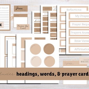 Neutral Prayer Board Kit | Christian Prayer Wall Collage | Printable ...