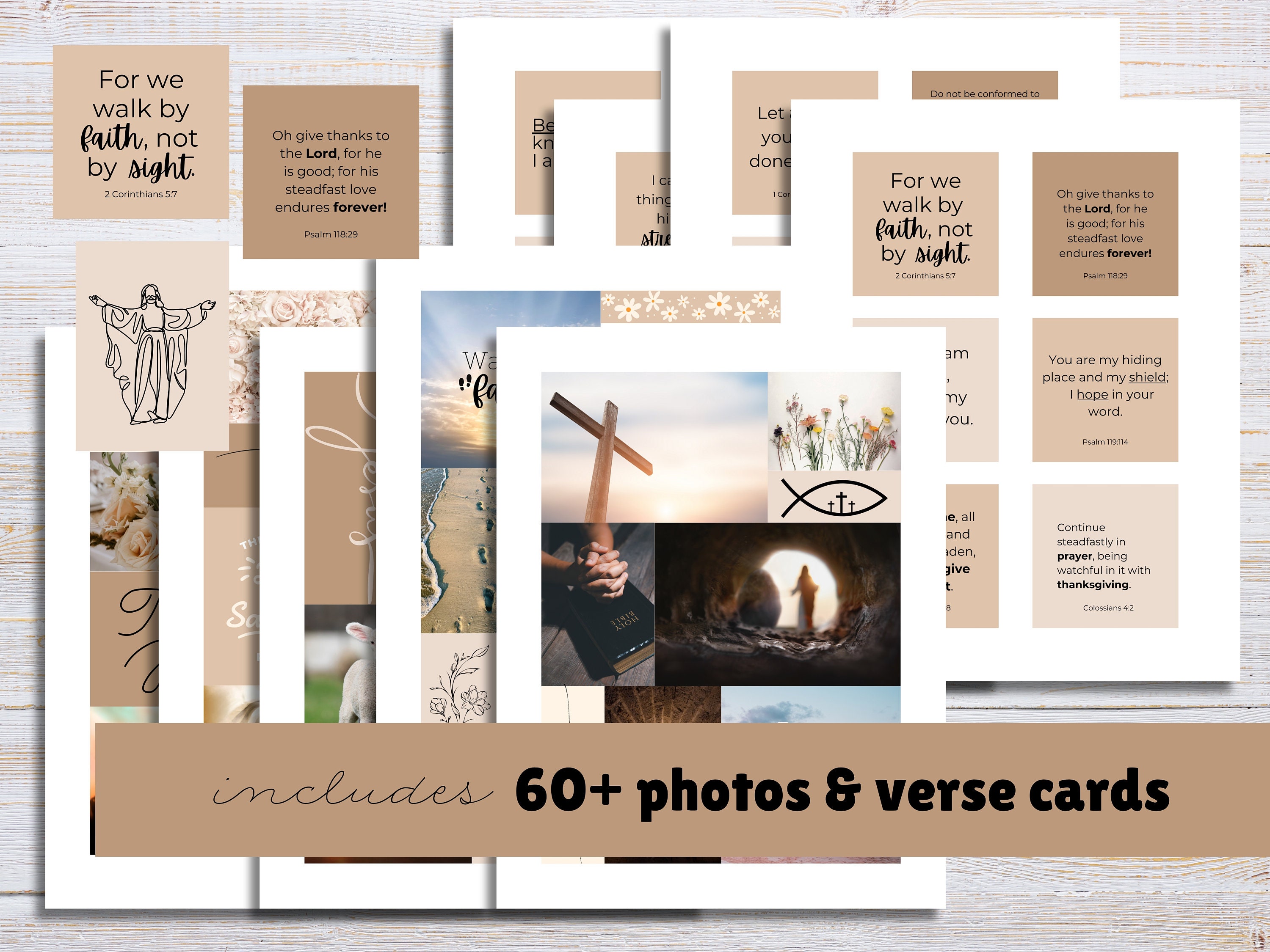 Neutral Prayer Board Kit | Christian Prayer Wall Collage | Printable ...