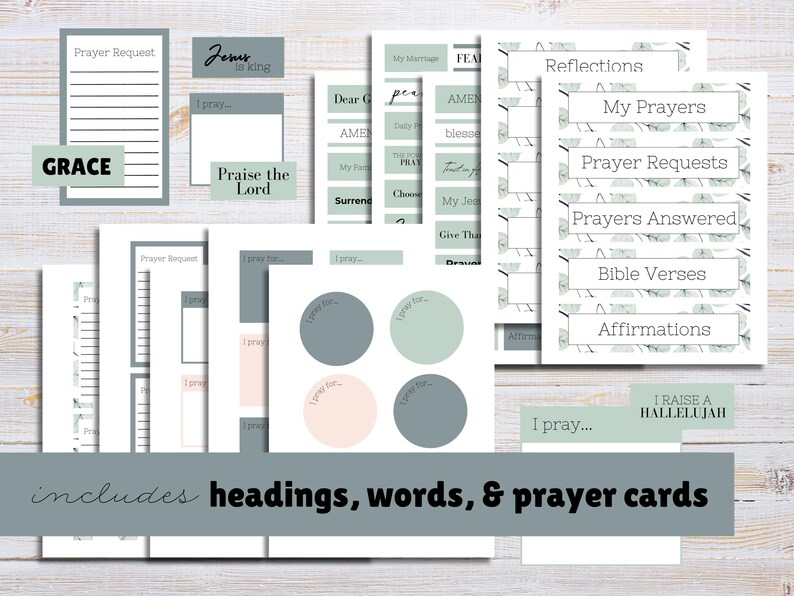 Botanical Prayer Board Kit | Christian Prayer Wall Collage | Printable ...