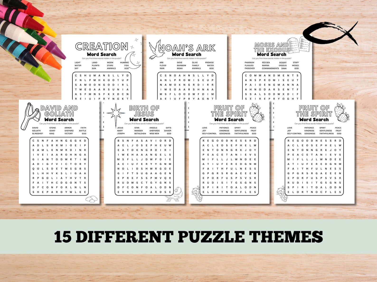 15 Biblical Themed Word Search Puzzles for Kids | Homeschool Activity ...