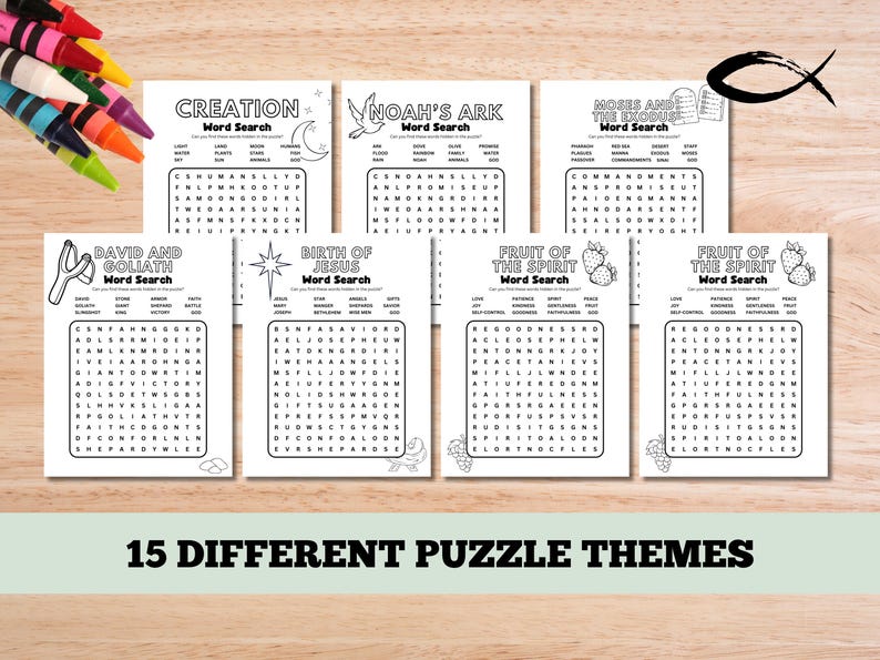 15 Biblical Themed Word Search Puzzles for Kids | Homeschool Activity ...