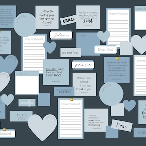 Blue Floral Prayer Board Kit | Christian Prayer Wall Collage ...