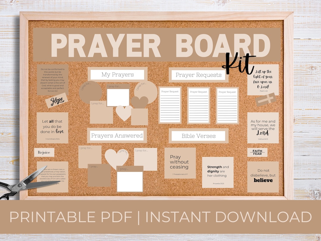 Neutral Prayer Board Kit | Christian Prayer Wall Collage | Printable ...