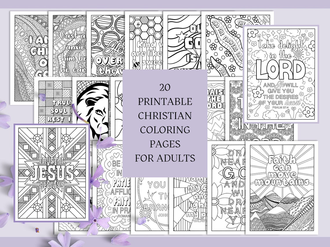 20 Bible Verse Coloring Pages for Adults | PRINTABLE DIGITAL FILE - Etsy