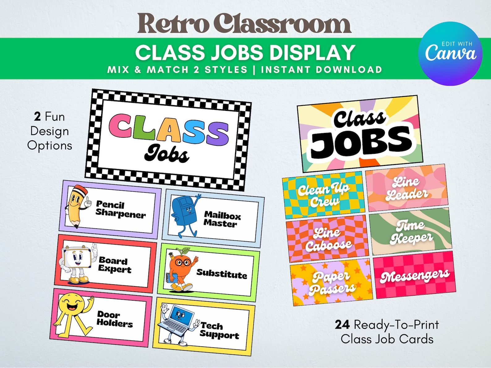 Retro Classroom Decor Mega Bundle: Colorful Classroom Theme, EDITABLE ...
