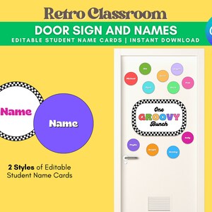 Retro-themed Classroom Decor Bundle | Groovy Classroom Signs, Sound ...