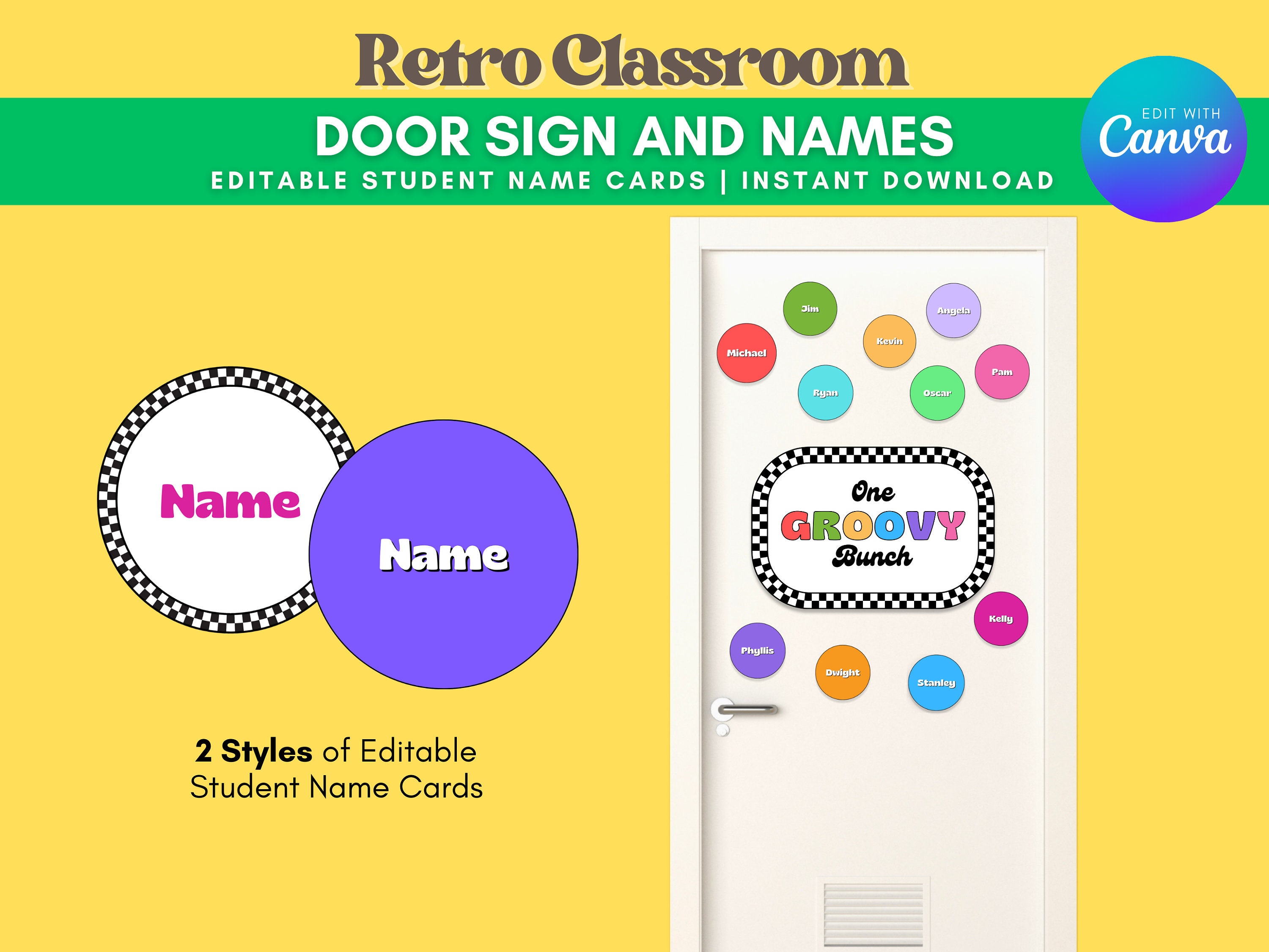 Retro-themed Classroom Decor Bundle | Groovy Classroom Signs, Sound ...