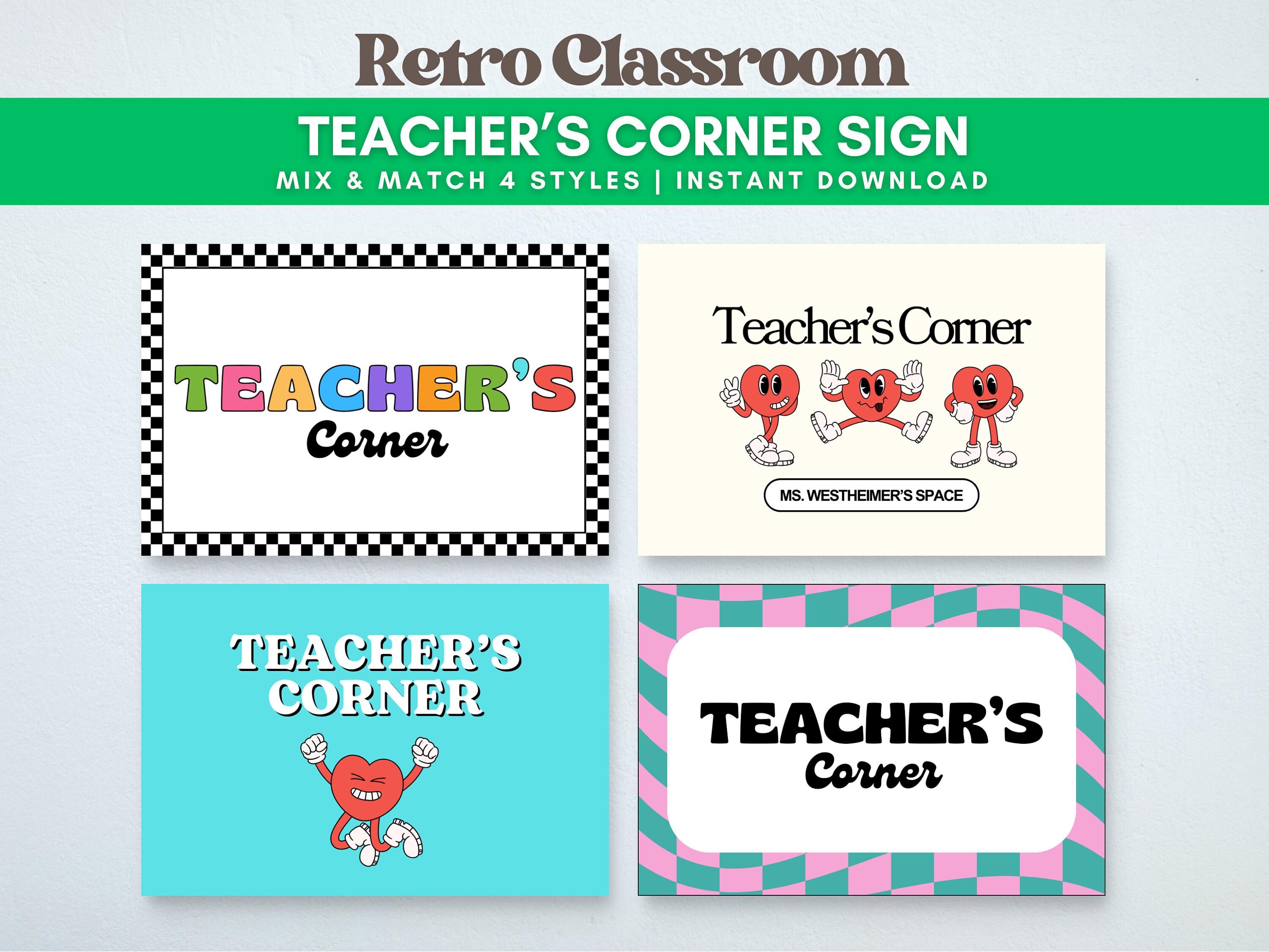 Retro-themed Classroom Decor Bundle | Groovy Classroom Signs, Sound ...