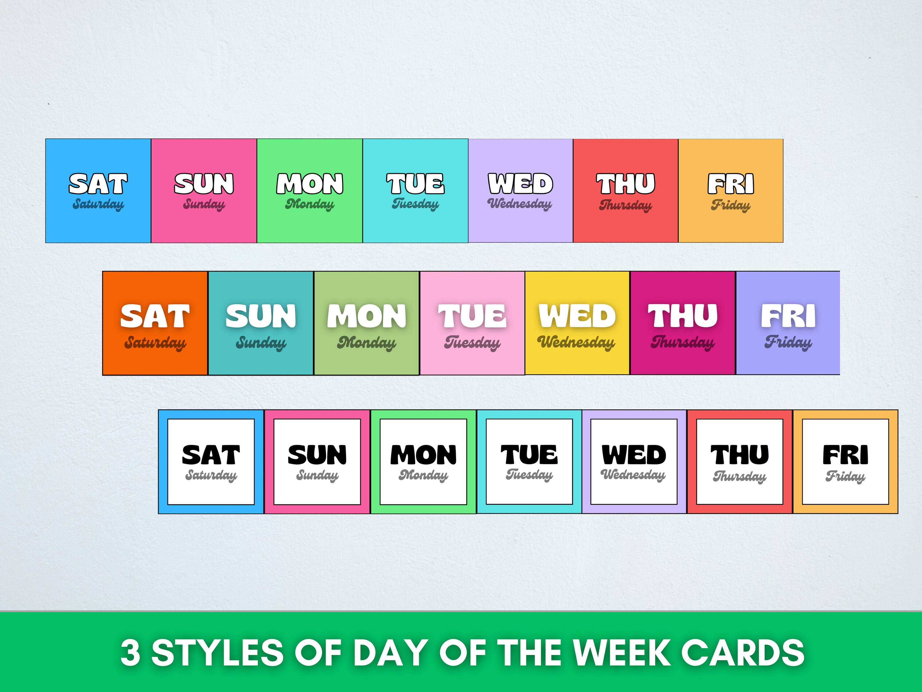 Retro-themed Classroom Calendar Set | Digital Printable Calendar Cards ...