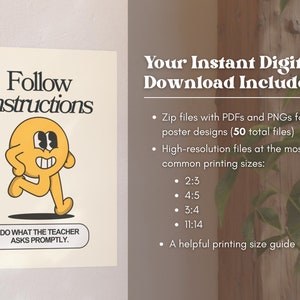 Retro Classroom Bundle: Colorful Classroom Rules Posters, Teacher ...