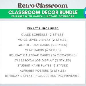 Retro Classroom Decor Mega Bundle: Colorful Classroom Theme, EDITABLE ...