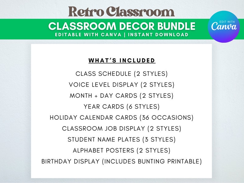 Retro Classroom Decor Mega Bundle: Colorful Classroom Theme, EDITABLE ...