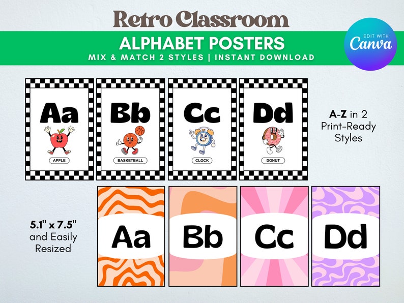 Retro Classroom Decor Mega Bundle: Colorful Classroom Theme, EDITABLE ...