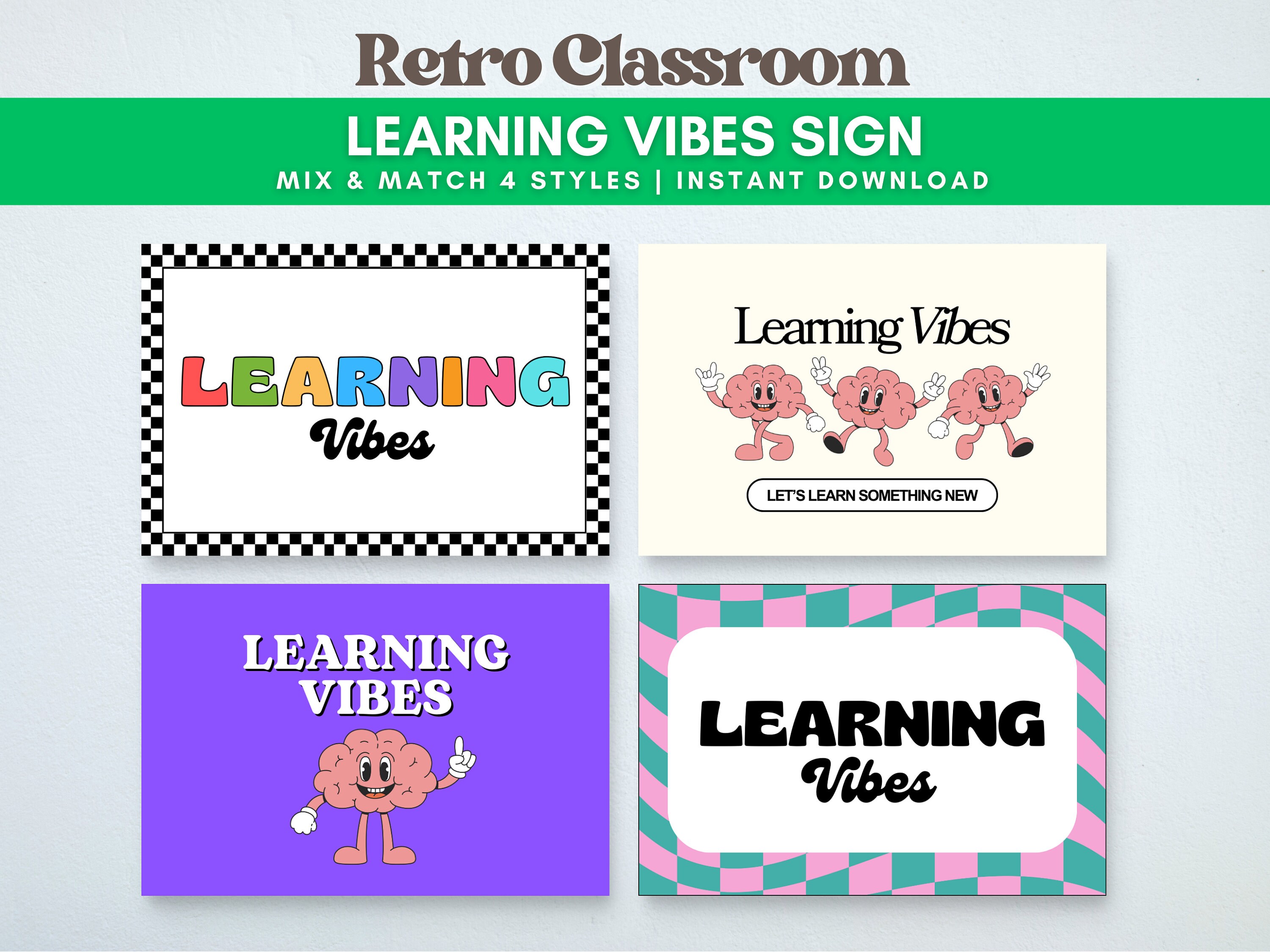 Retro-themed Classroom Decor Bundle | Groovy Classroom Signs, Sound ...