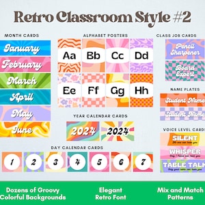 Retro Classroom Decor Mega Bundle: Colorful Classroom Theme, EDITABLE ...