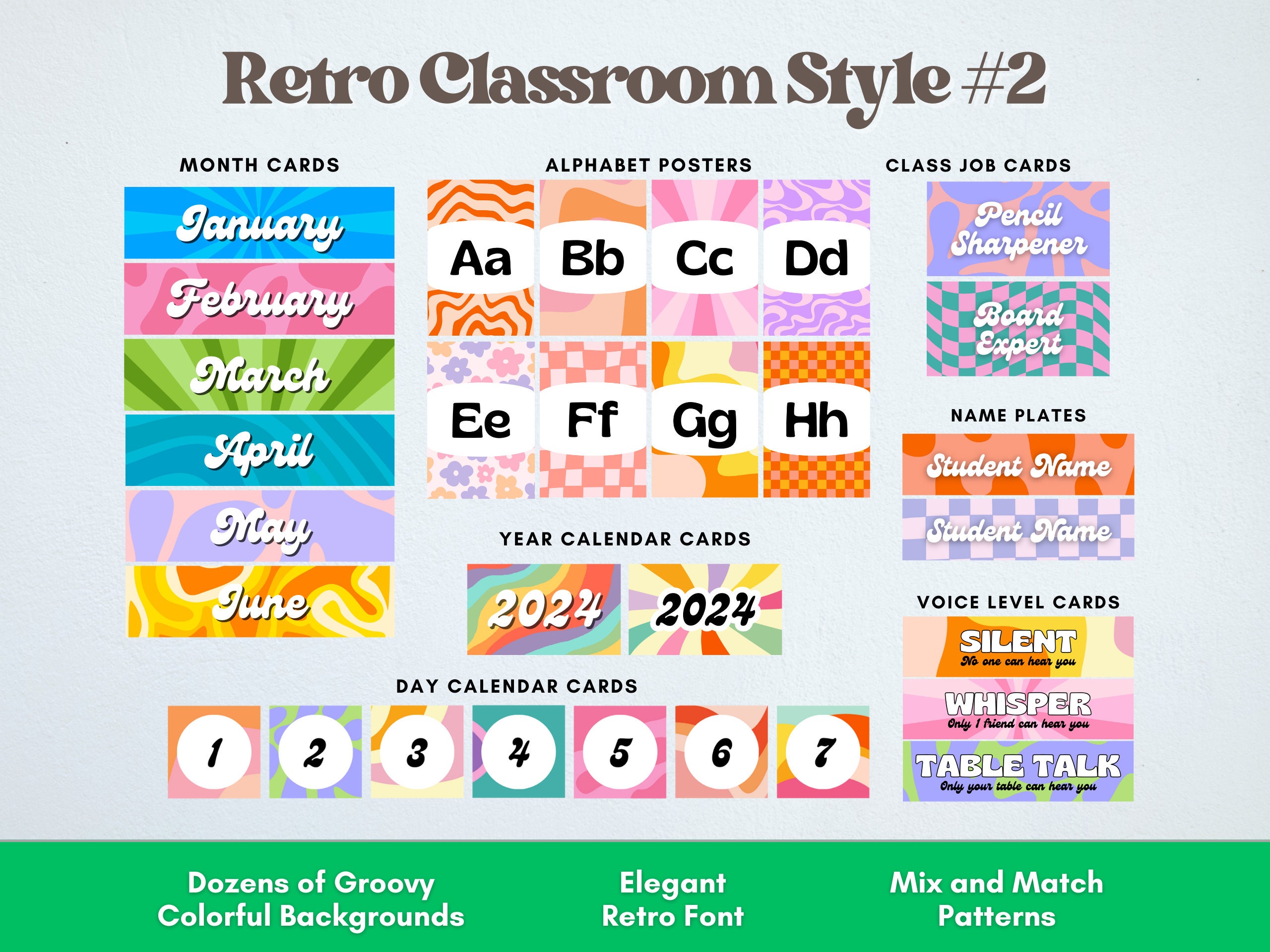 Retro Classroom Decor Mega Bundle: Colorful Classroom Theme, EDITABLE ...