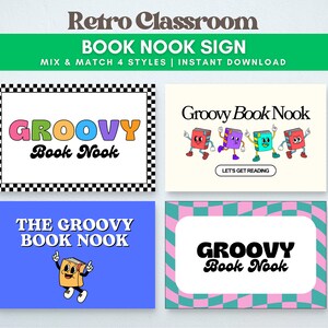 Retro-themed Classroom Decor Bundle | Groovy Classroom Signs, Sound ...