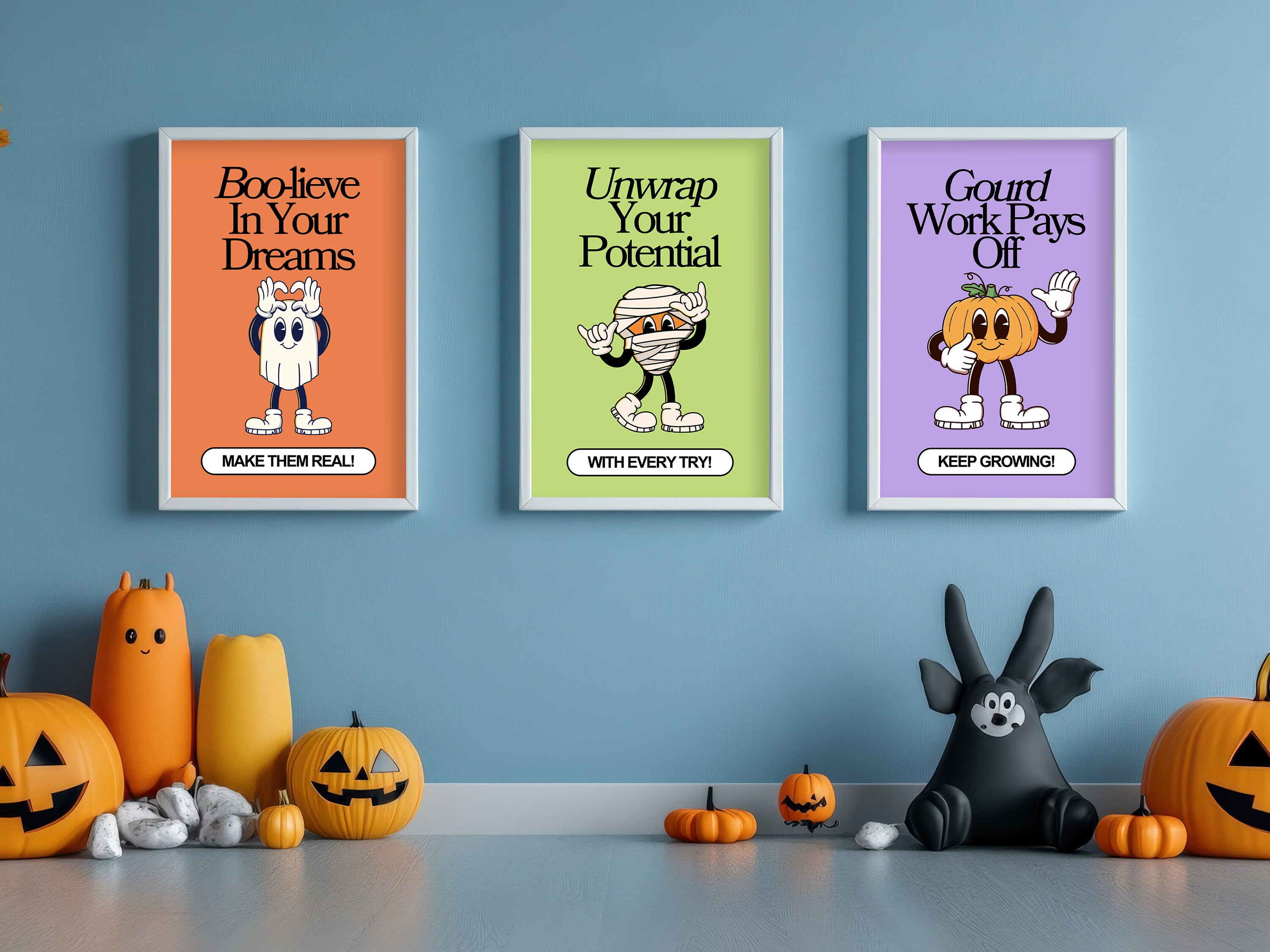 Retro Halloween Growth Mindset Posters - Set of 6 | Spooky Classroom ...