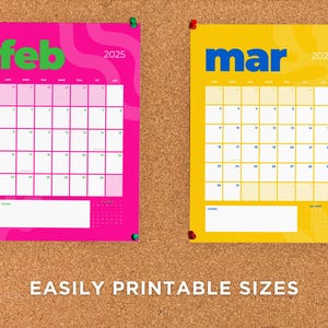 Bright Colorful 2025 Wall Calendar | Printable 2025 Calendar | Giant ...
