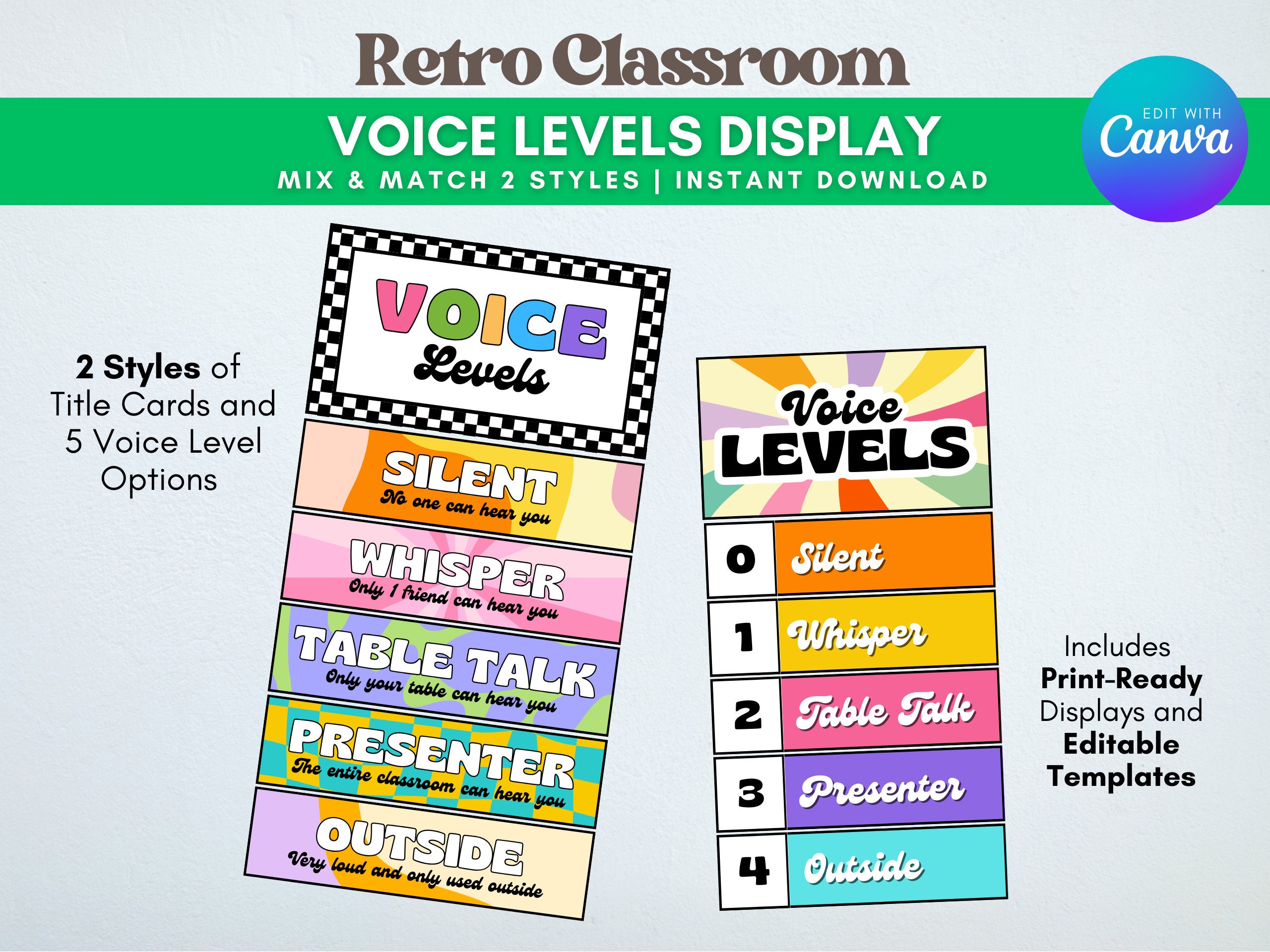 Retro Classroom Decor Mega Bundle: Colorful Classroom Theme, EDITABLE ...