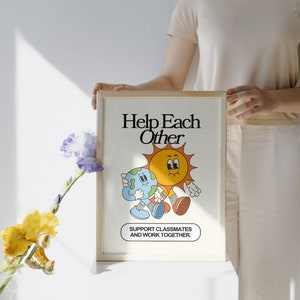 Retro Classroom Bundle: Colorful Classroom Rules Posters, Teacher ...