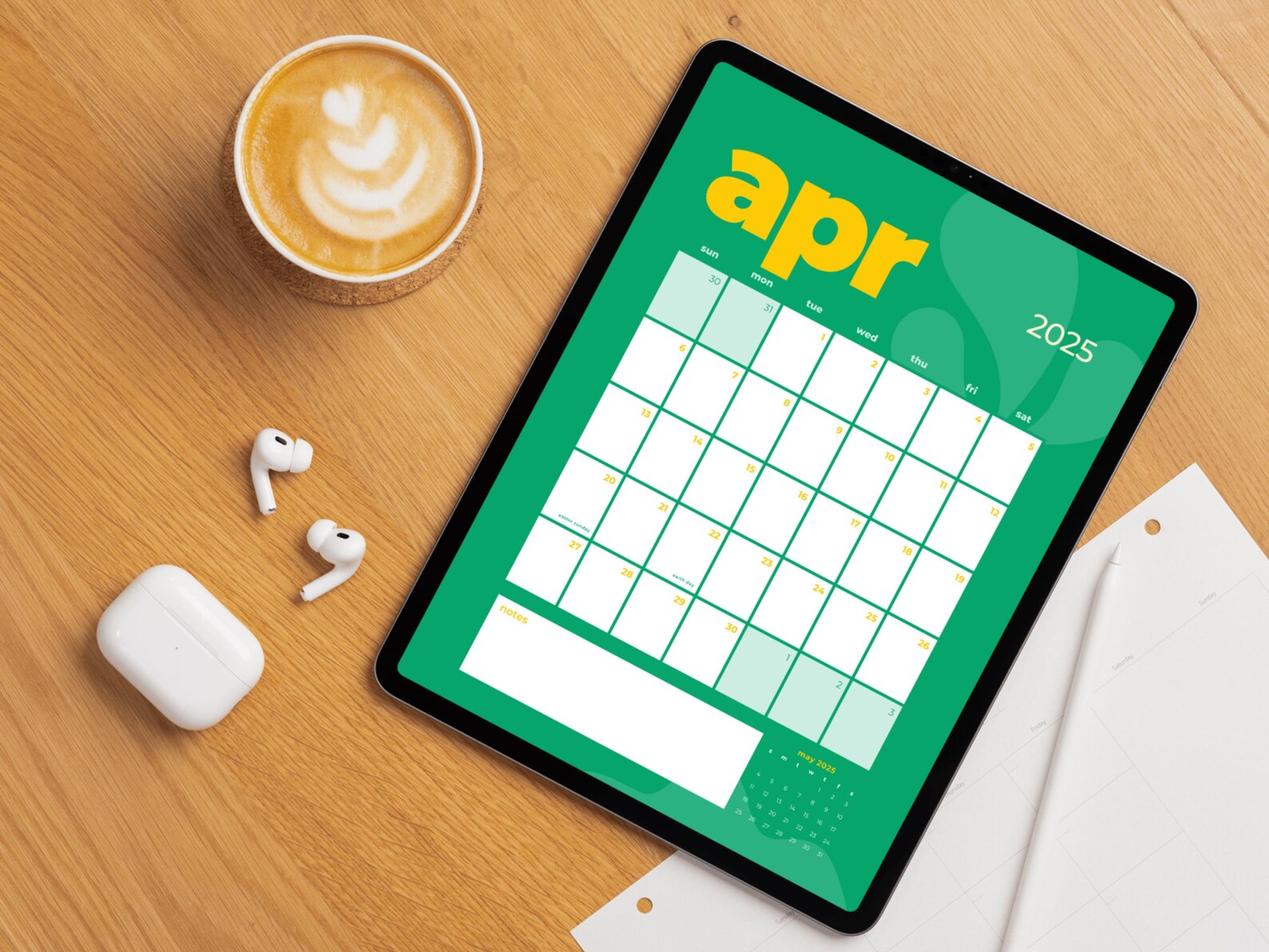 Bright Colorful 2025 Wall Calendar | Printable 2025 Calendar | Giant ...