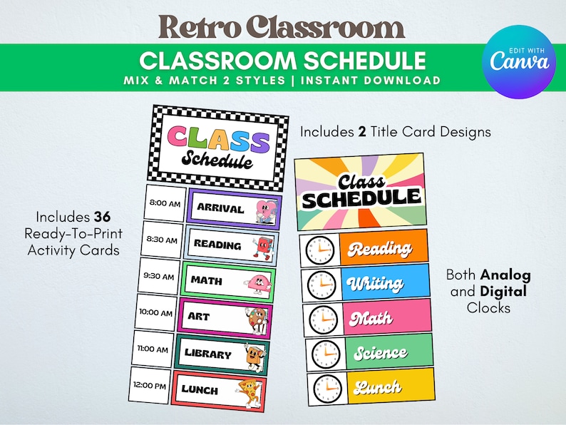 Retro Classroom Decor Mega Bundle: Colorful Classroom Theme, EDITABLE ...