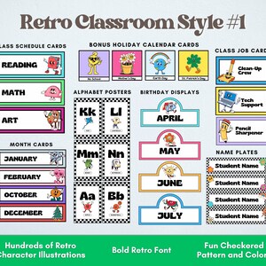 Retro Classroom Decor Mega Bundle: Colorful Classroom Theme, EDITABLE ...