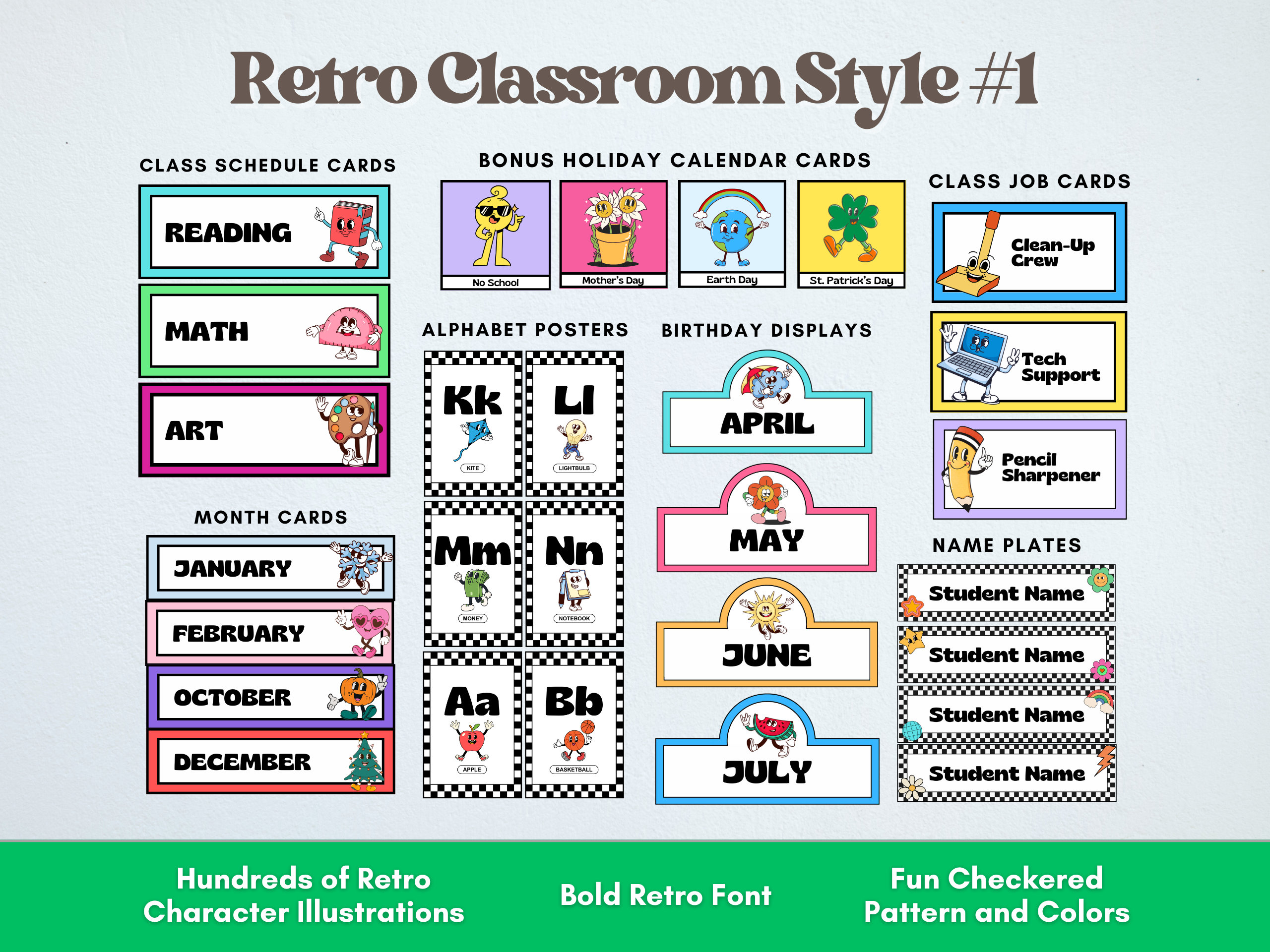 Retro Classroom Decor Mega Bundle: Colorful Classroom Theme, EDITABLE ...