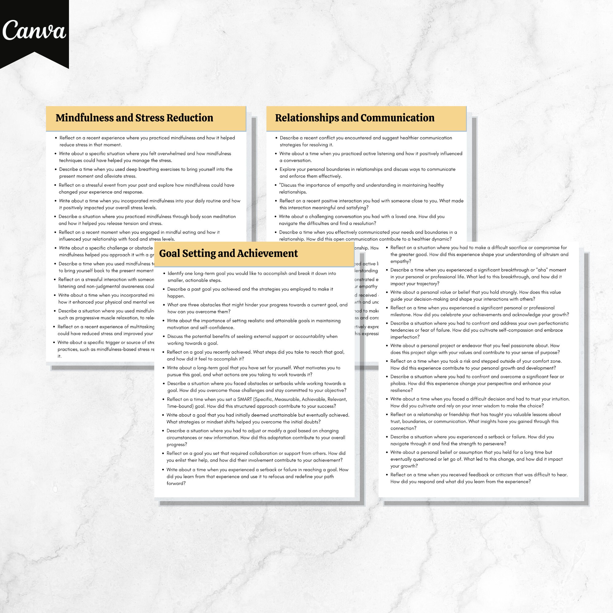 PLR Templates, Reflection Prompts,occupational Therapy Tools, Master ...