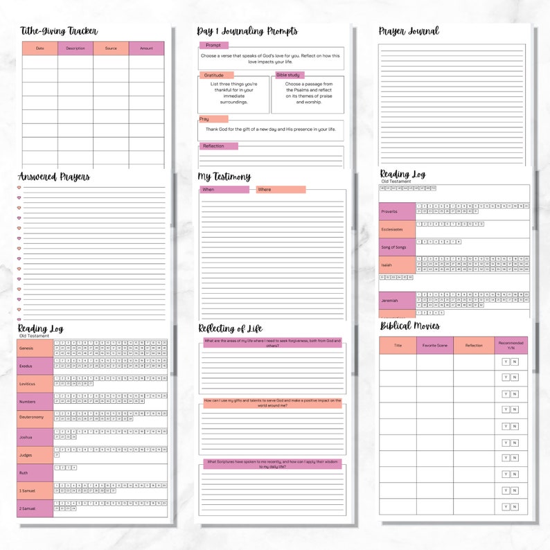 Editable Prayer Journal Template,christian Devotional,bible Study ...