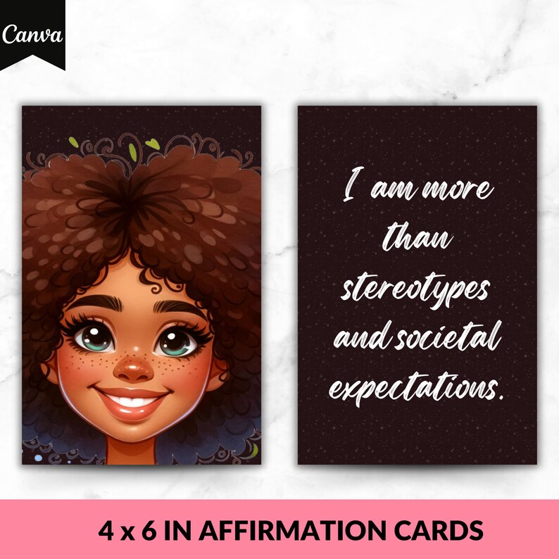 PLR Black Girl Magic Affirmation Cards Motivational Quotes Resell ...