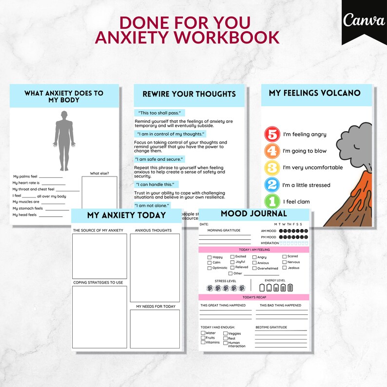 Editable CBT for Anxiety Workbook Resell Rights Occupational Therapy ...