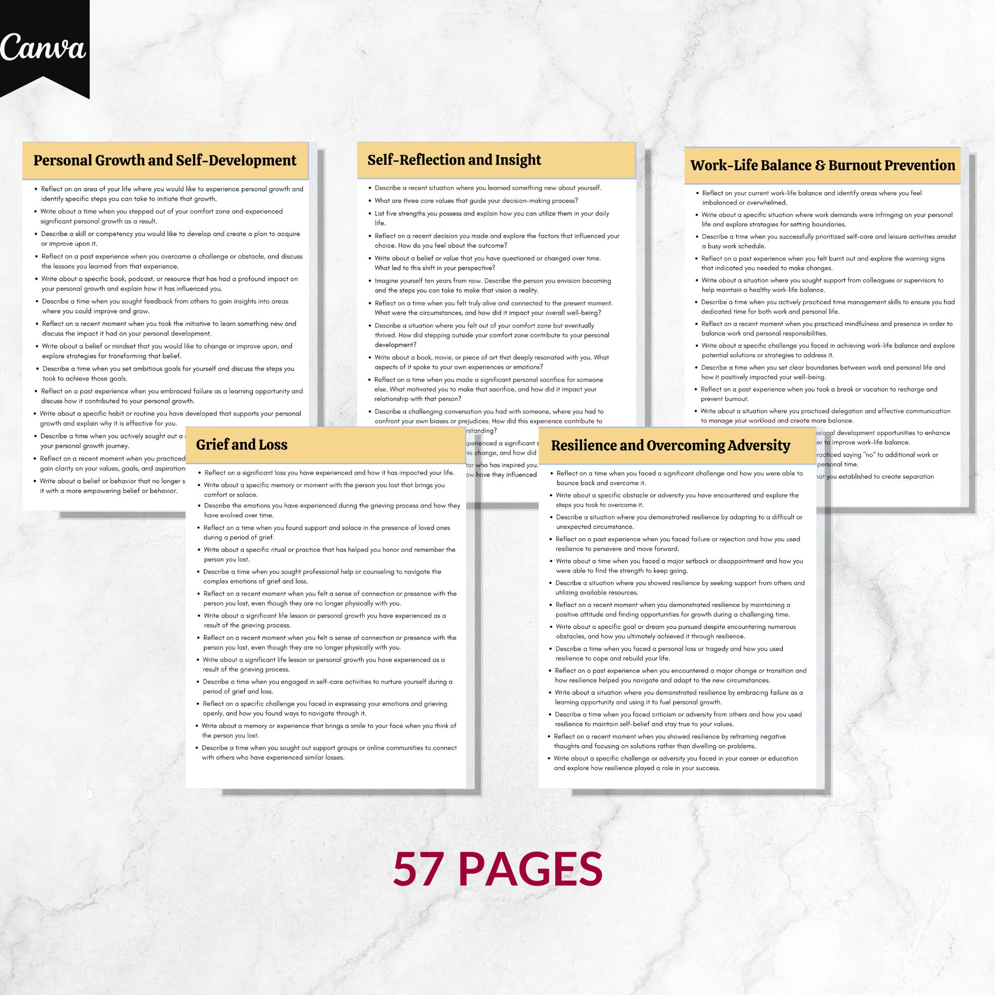 PLR Templates, Reflection Prompts,occupational Therapy Tools, Master ...