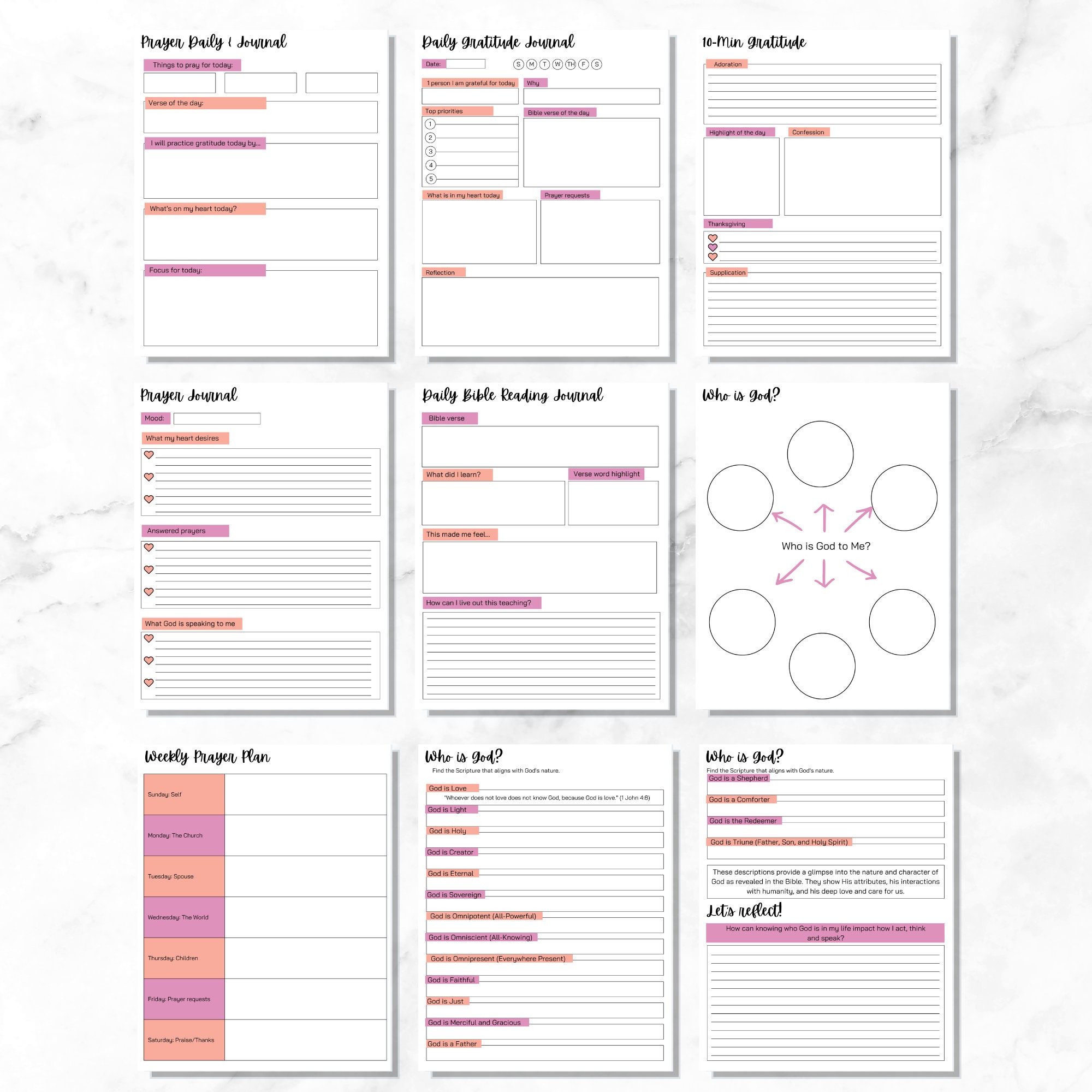 Editable Prayer Journal Template,christian Devotional,bible Study ...