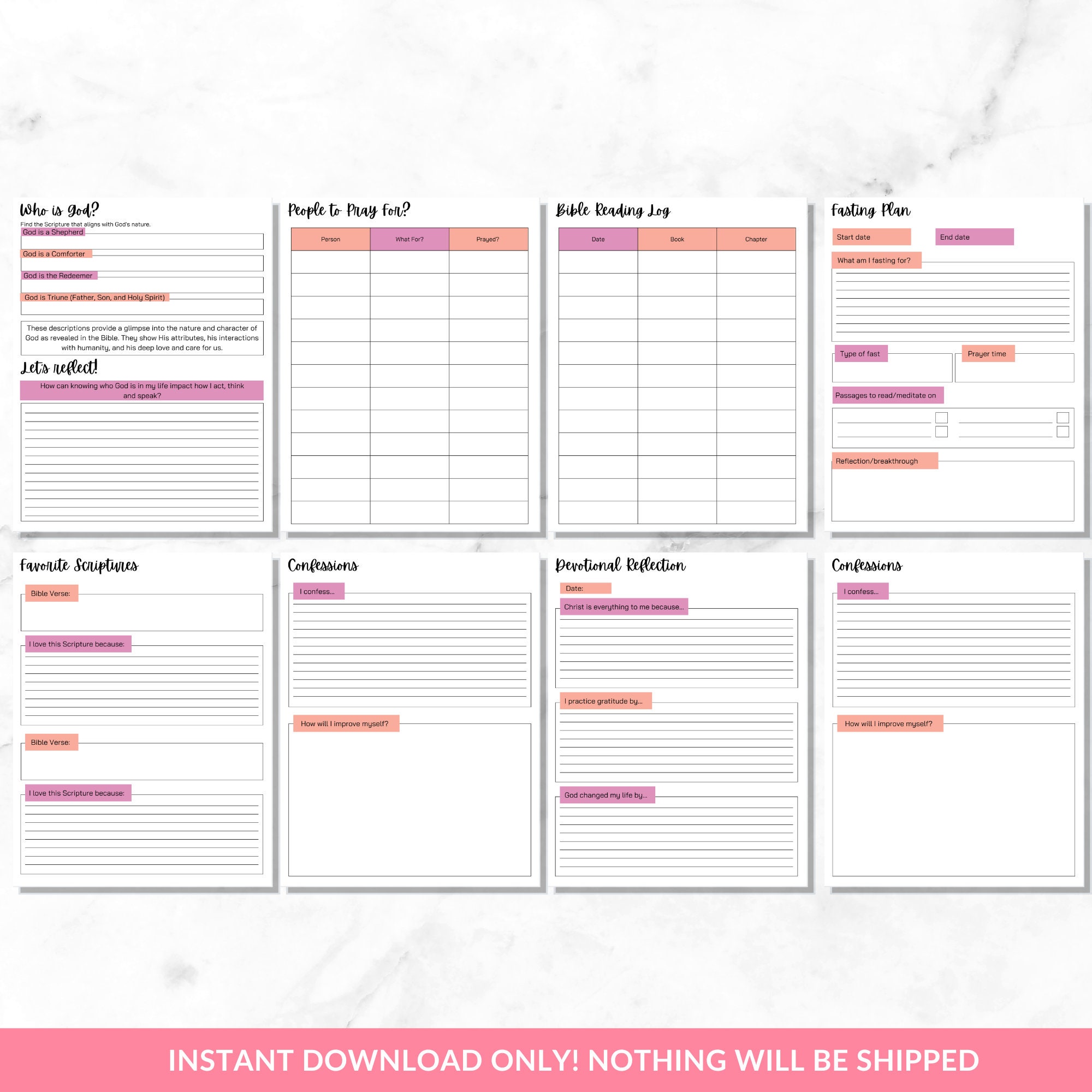 Editable Prayer Journal Template,christian Devotional,bible Study ...