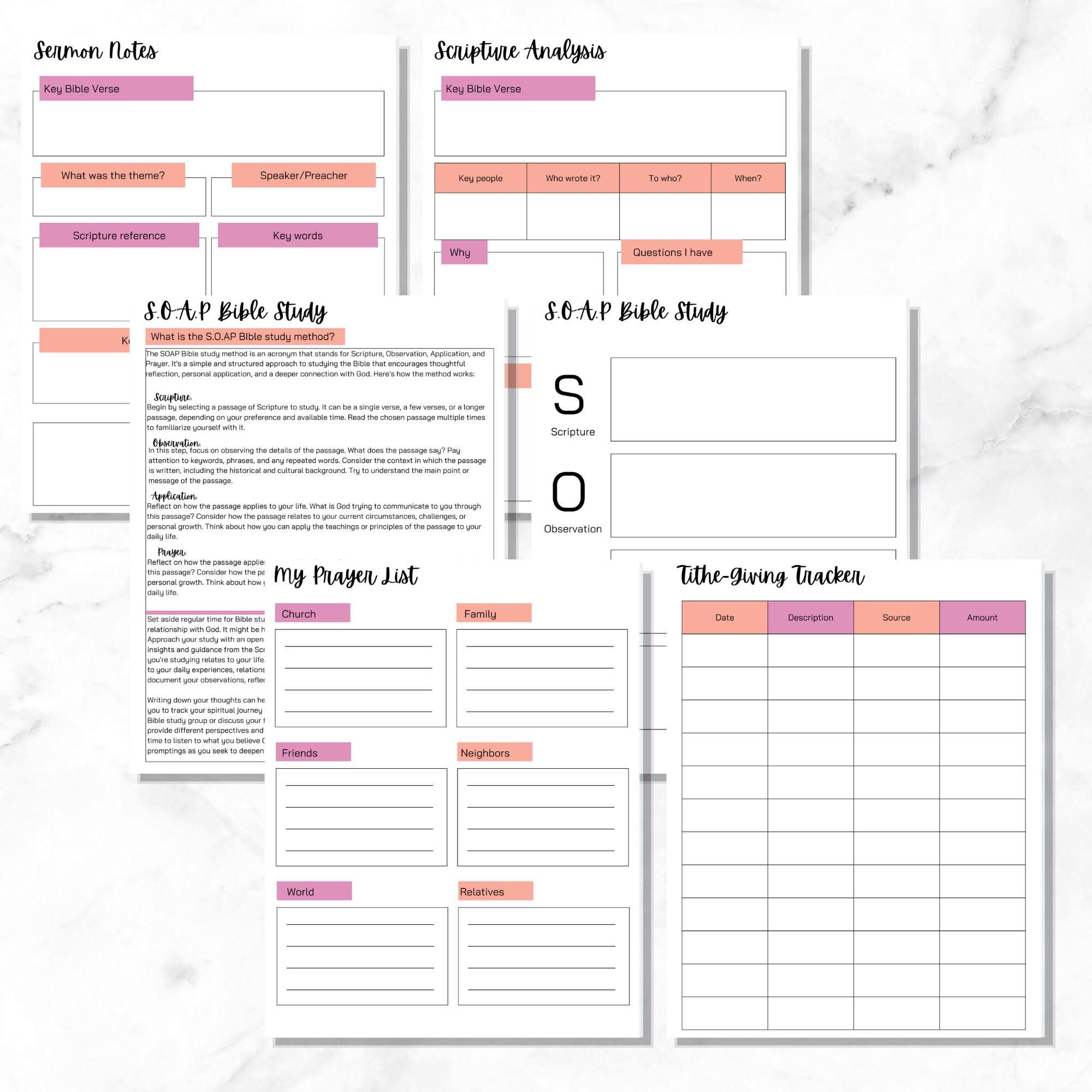 Editable Prayer Journal Template,christian Devotional,bible Study ...