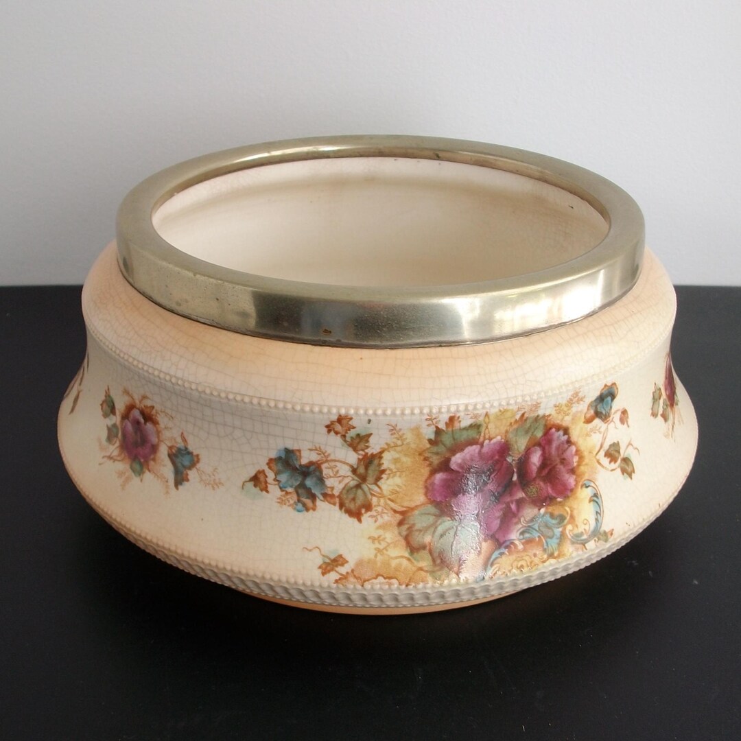 Vintage Devon Ware Blushware Bowl – Floral, Silver Plated Rim - Etsy ...