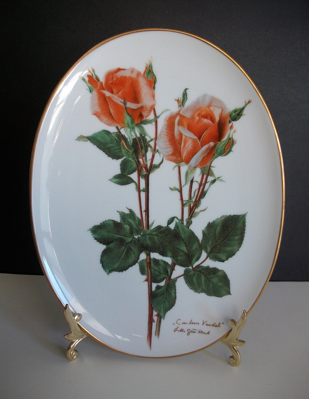 100 Years Collector Plate "anniversary With Roses" "countess Vandal" by ...