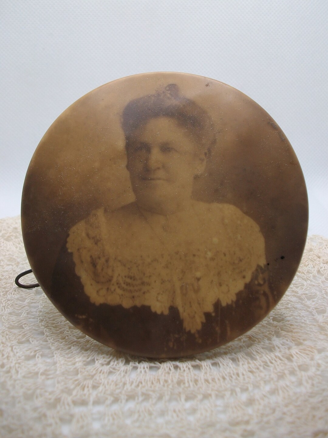Antique Victorian Lady Tin Sepia Photograph With Stand - Etsy
