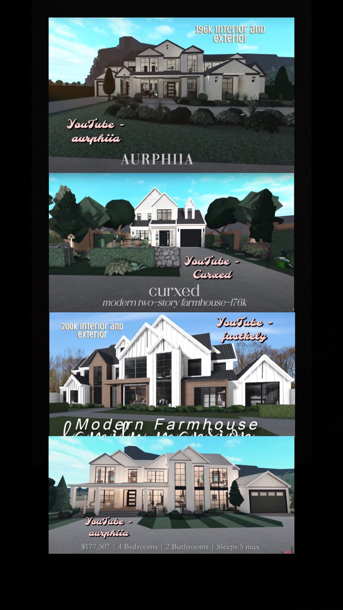 Bloxburg House Builds In Roblox Etsy Canada