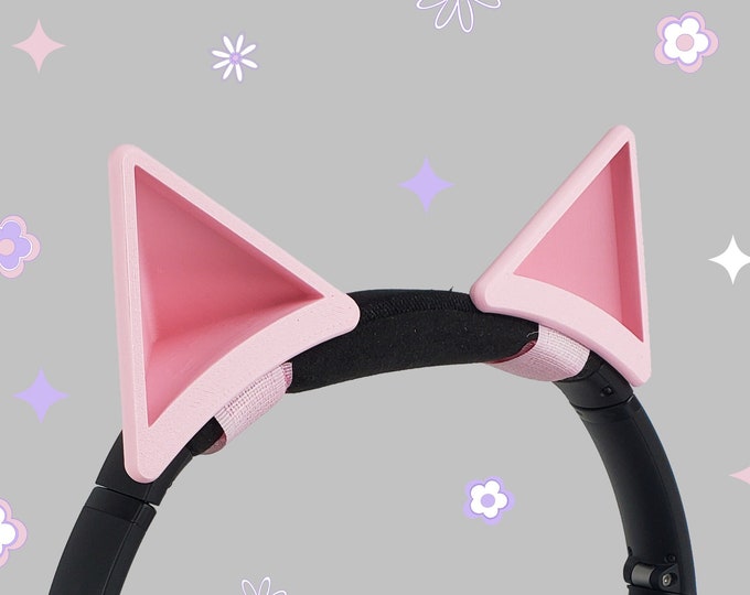 Pink Minimalist Cat Ears, Streaming Headphone Cat Ears, Cat Ears That ...