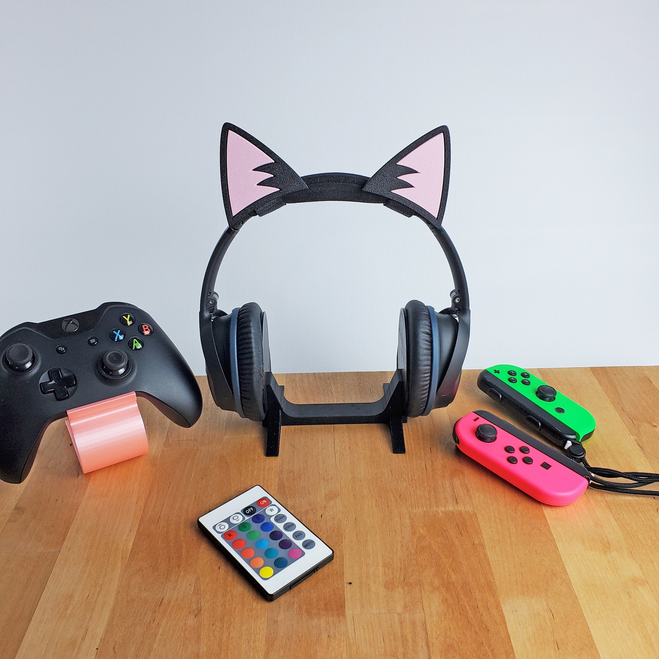 Black Cartoon Cat Ears, Streaming Headset Cat Ears, Streaming Headphone ...