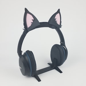 Black Anime Cat Ears, Streaming Headphone Cat Ears, Cat Ears That ...