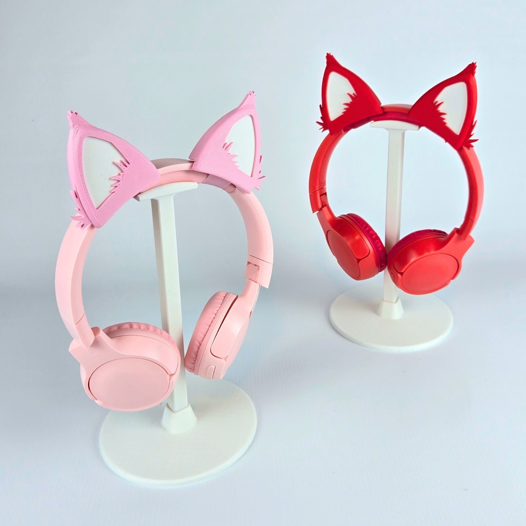 Pink Anime Cat Ears, Streaming Headphone Cat Ears, Cat Ears That Attach ...